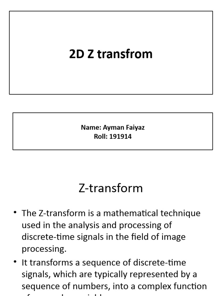 Z Transform Presentation | PDF