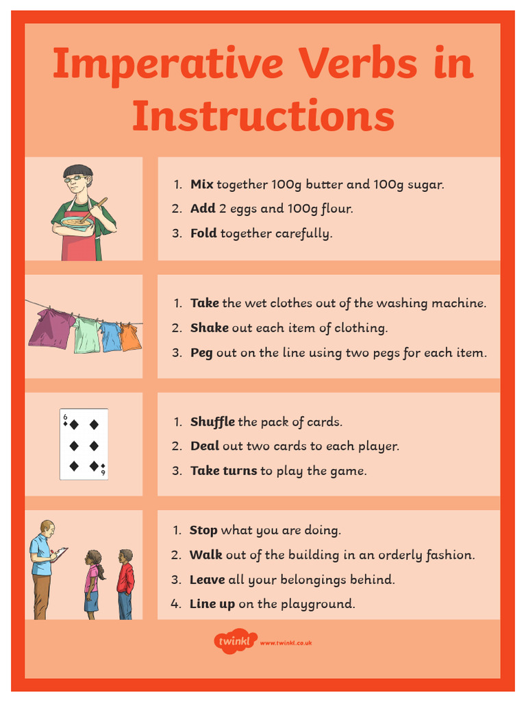 t2 T 879 Imperative Verb Command and Instructions Display Posters | PDF