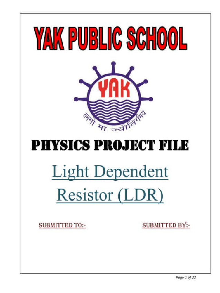 12th Physics Investigatory Project LDR | PDF