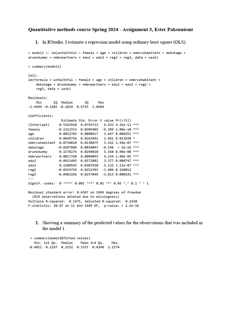 Ester Paksuniemi Assignment5 | PDF | Logistic Regression | Regression Analysis