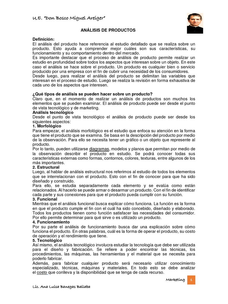 ANALISIS DE PRODUCTO | PDF | Producto (Negocio) | Marketing