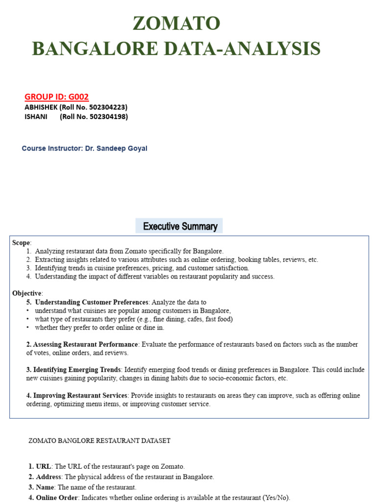 Zomato Ishani Abhi | PDF | Data Analysis | Statistics