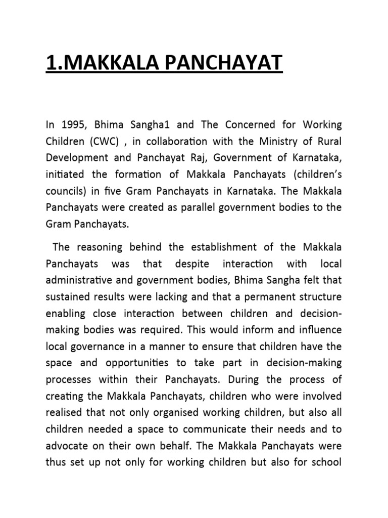 MAKKALA PANCHAYAT | PDF | Rights | Government