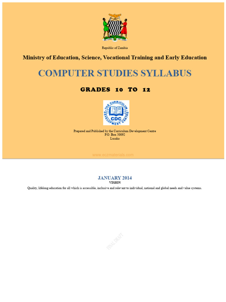 Senior Preparation-Computer Studies Computer Studies (Syllabi) | PDF | Learning | Input/Output