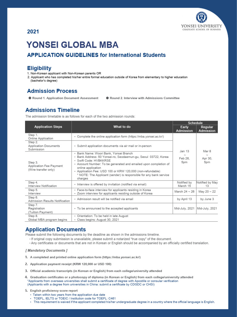 GMBA Application Guidelines For International Students | PDF | Notary Public