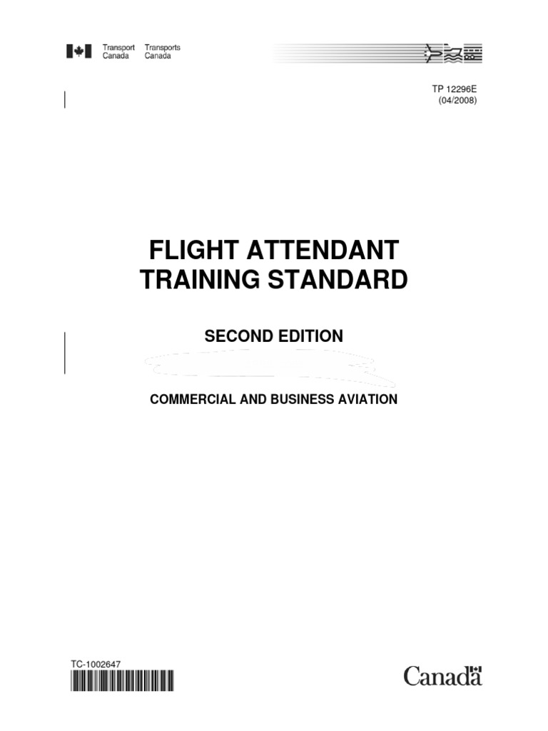 Tcca Tp 12296e - Flight Attendant Training Standard | PDF | First Aid ...