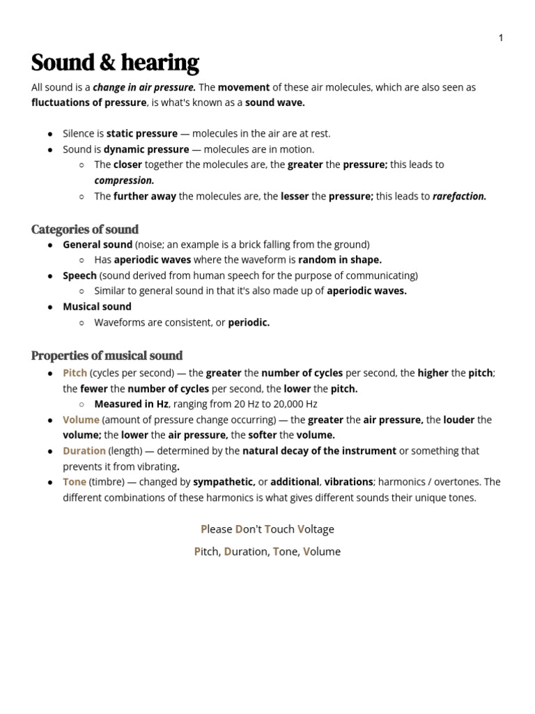 Sound & Hearing | PDF