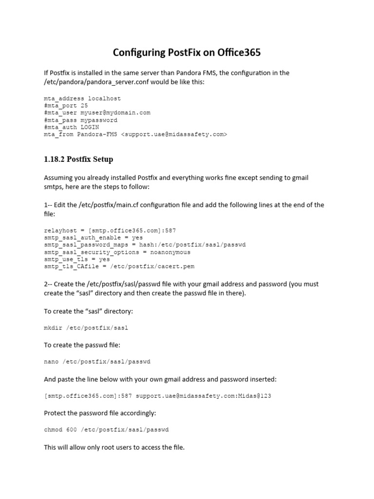 Postfix With Office 365 | PDF | Internet | Internet Protocols Postfix With Office 365 | PDF | Internet | Internet Protocols