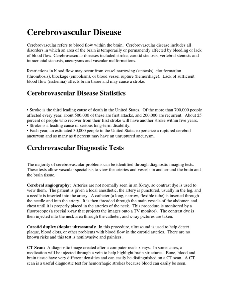 Cerebrovascular Disease Pdf Stroke Human Brain