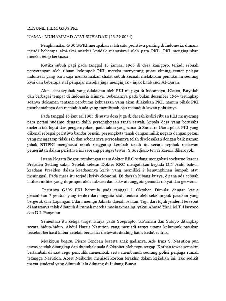 Resume Film G30S Pki | PDF