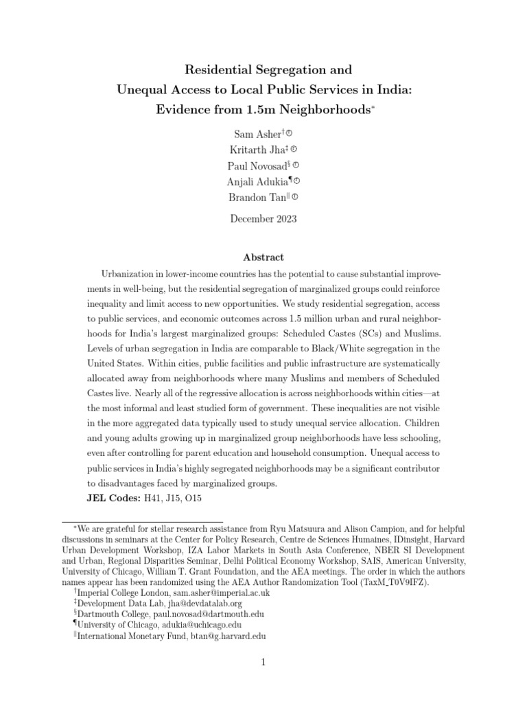 India Segregation | PDF | Census | Caste