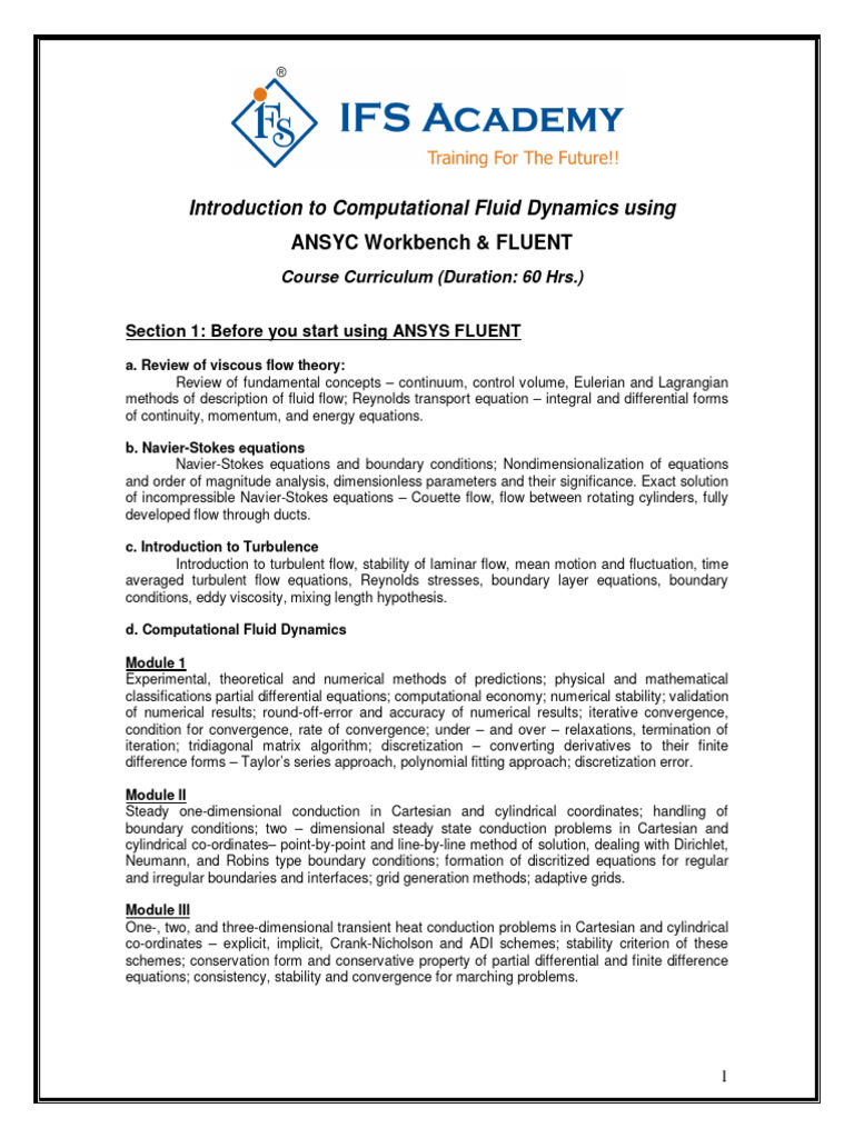 Introduction To Computational Fluid Dynamics Using Ansys Workbench Ansys Fluent Pdf Fluid 6485