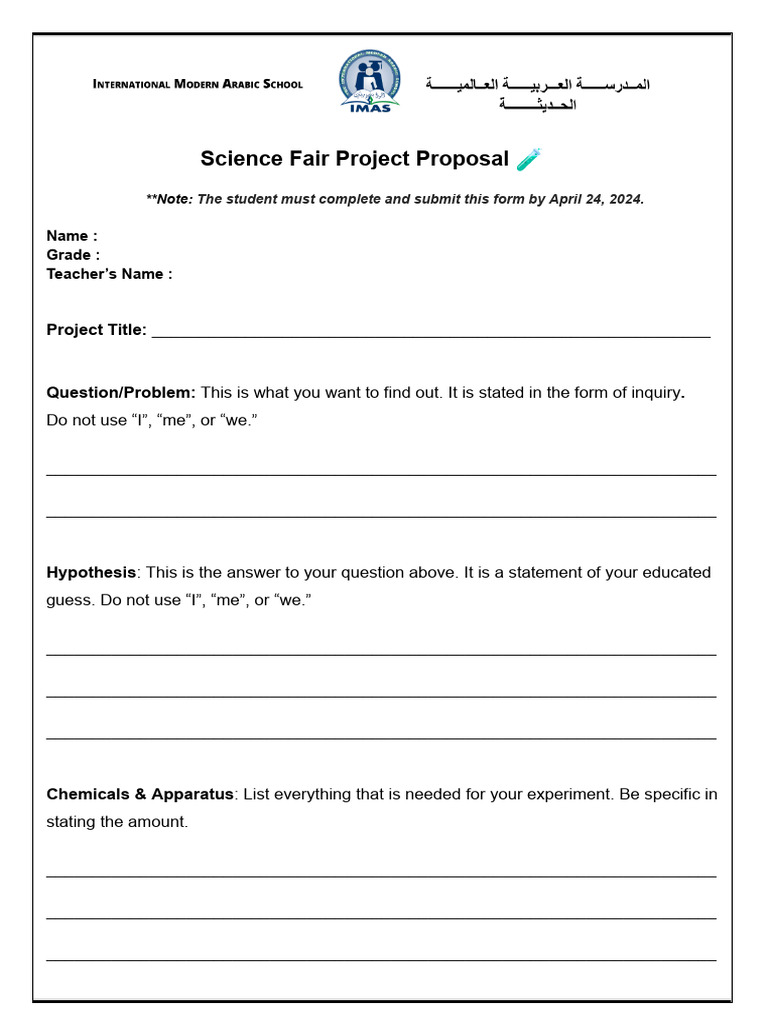 Science Project Proposal | PDF | Science | Experiment
