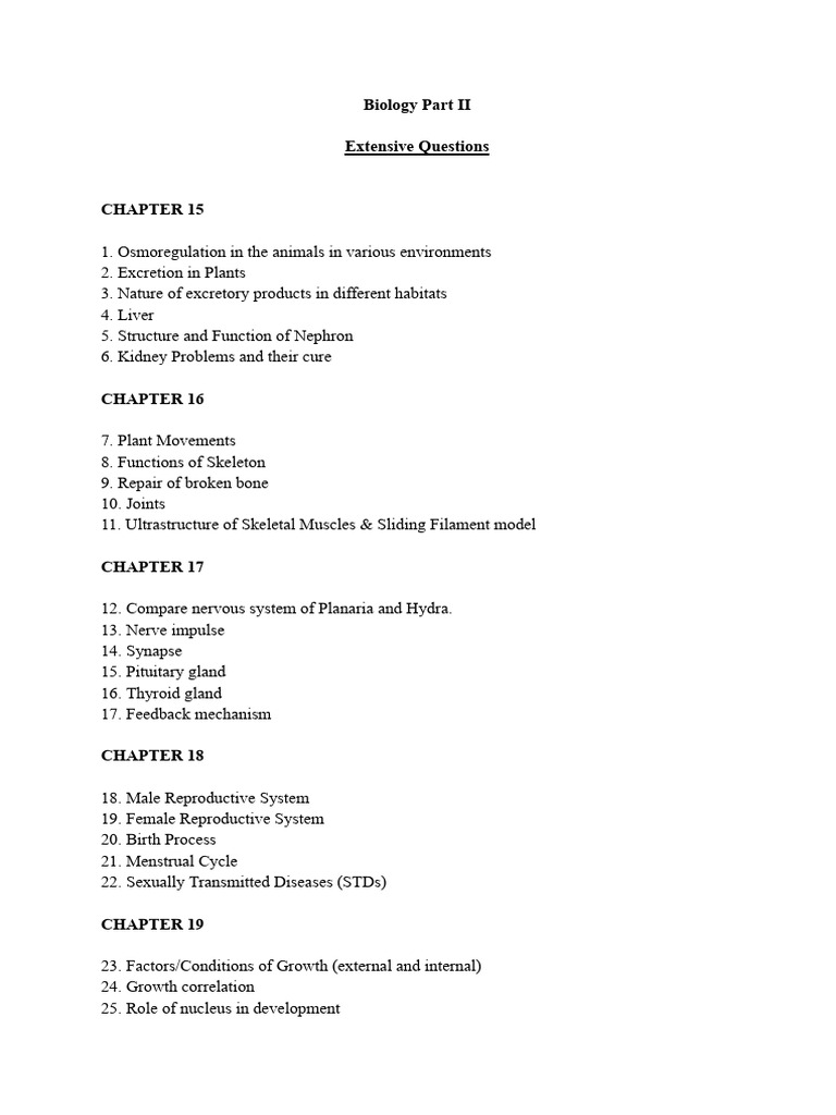 Biology Part II Imp Questions | PDF | Gene | Meiosis
