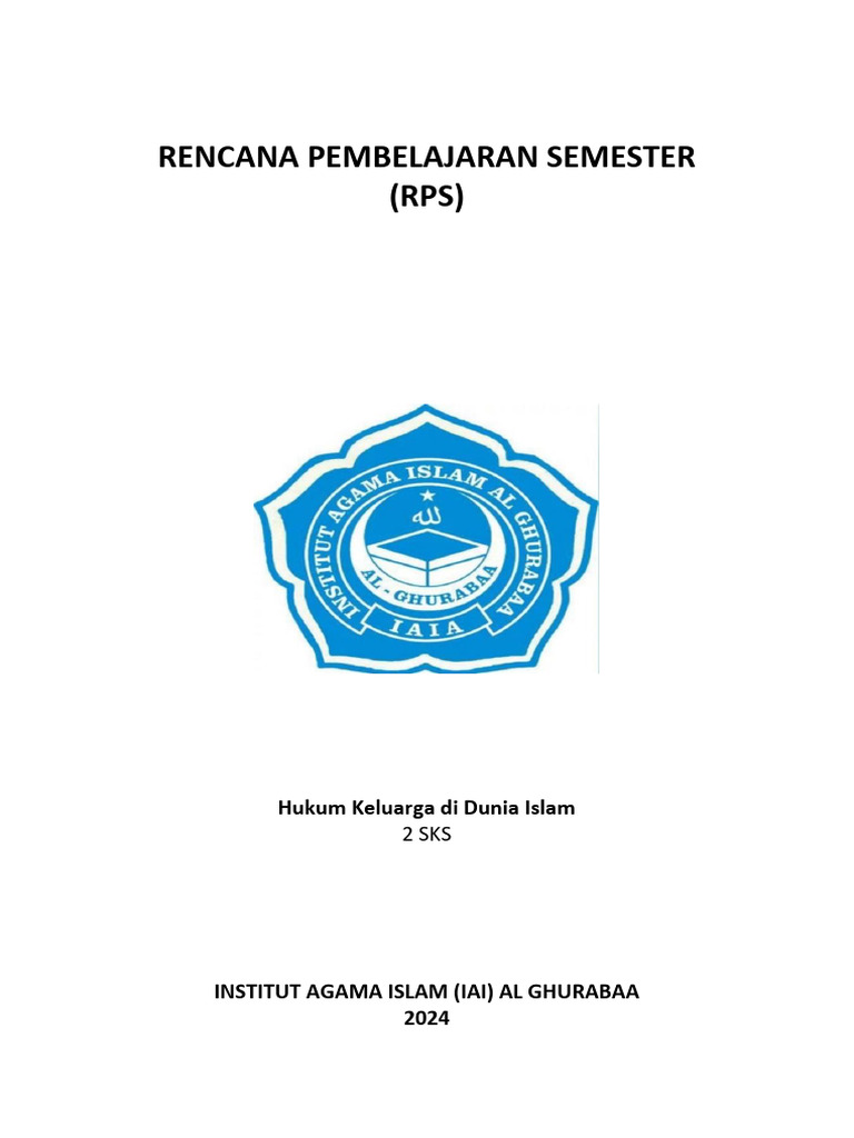 RPS Hukum Keluarga Di Dunia Islam (HKI VI) | PDF | Kesehatan Holistik