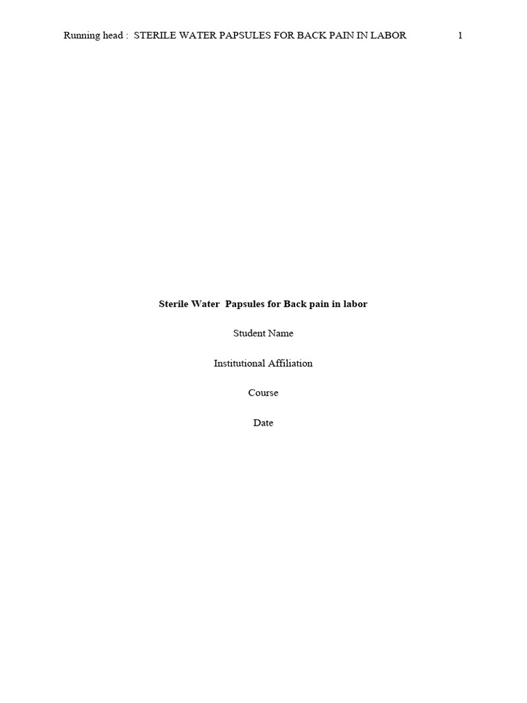 Sterile Water Injection | PDF | Childbirth | Health Care