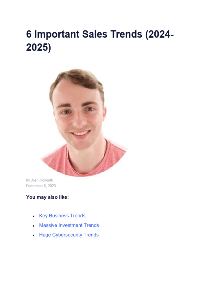 6 Important Sales Trends | PDF | Sales | Automation