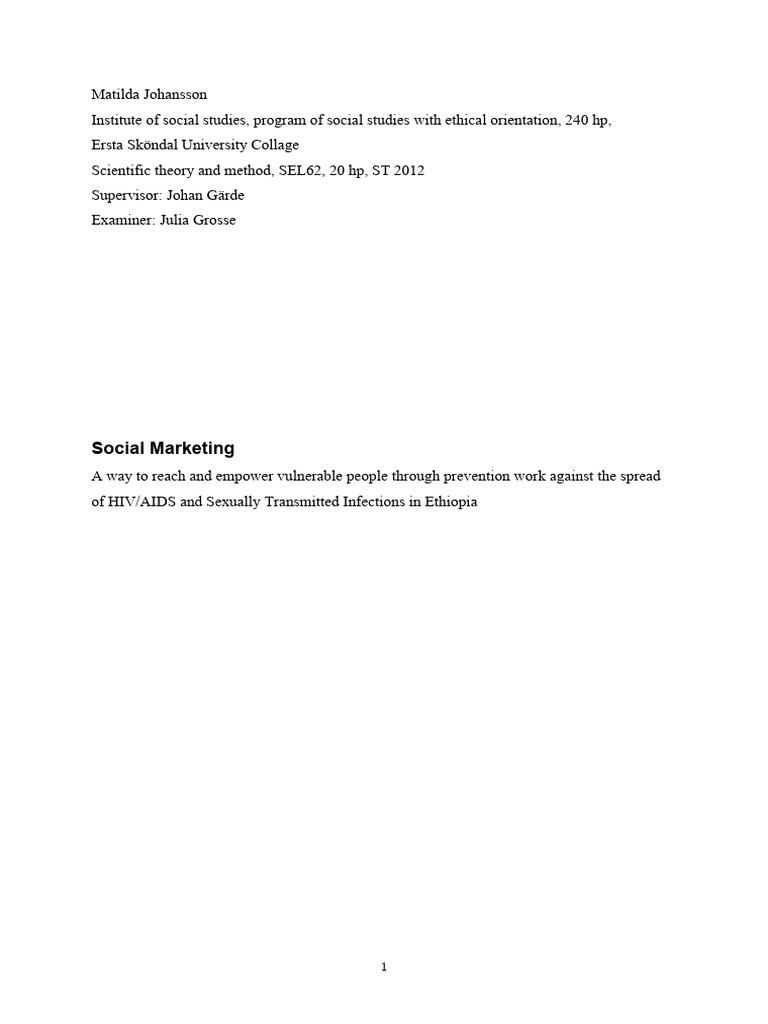 FULLTEXT02 | PDF | Sexually Transmitted Infection | Target Audience