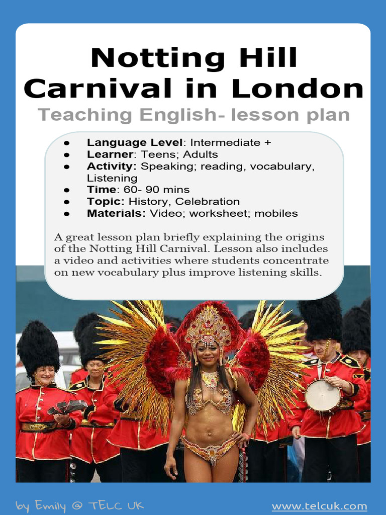 Notting Hill Carnival ESL Lesson Plan | PDF | Vocabulary | Lesson Plan