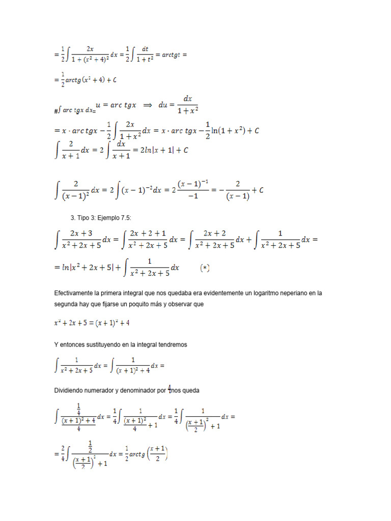Ejemplos de Integración y Teoremas Matemáticos | PDF | Integral ...