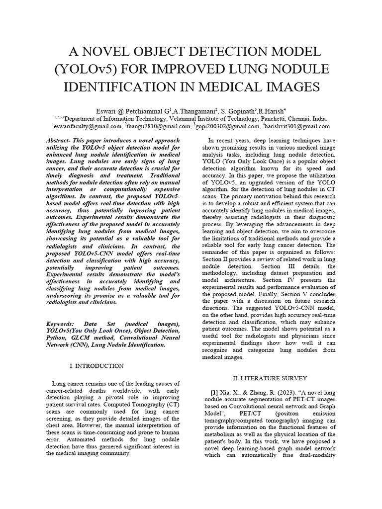 A Novel Object Detection Model (Yolov5) For Improved Lung Nodule ... A Novel Object Detection Model (Yolov5) For Improved Lung Nodule ...