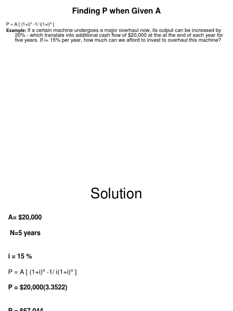 Finding P When Given A | PDF