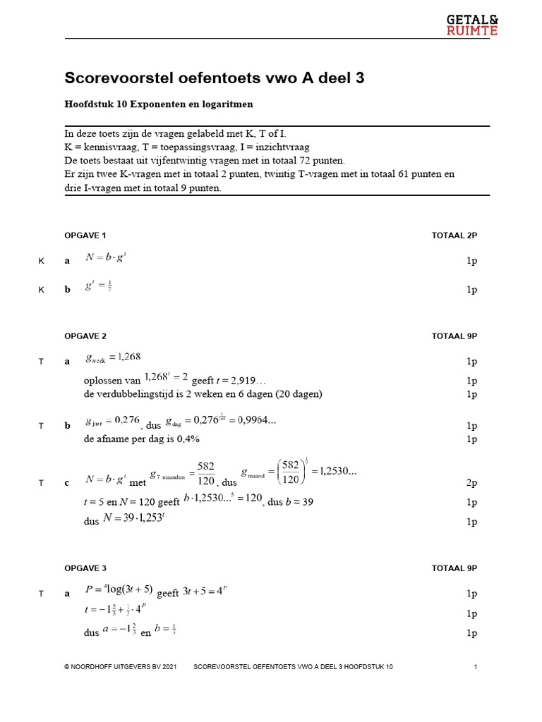 GR12 VA3 H10 Oefentoets Scorevoorstel | PDF