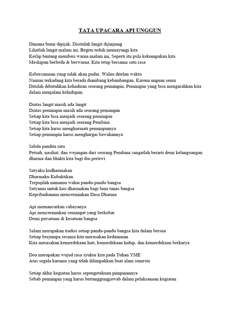 Tata Upacara API Unggun | PDF