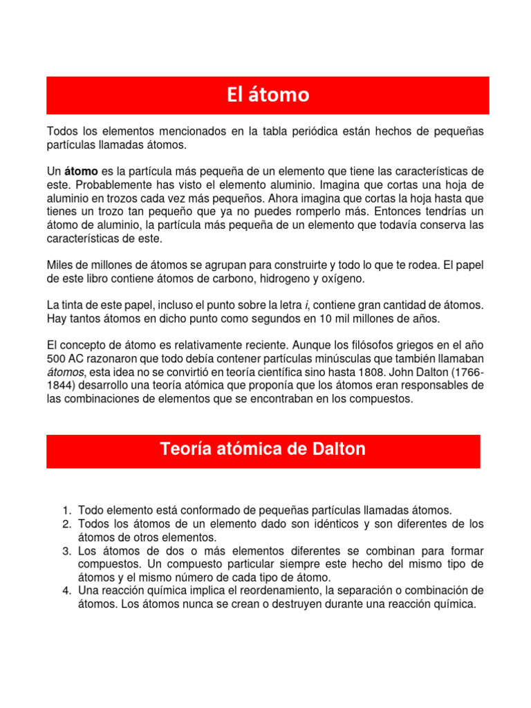 El atomo | PDF | Átomos | Núcleo atómico