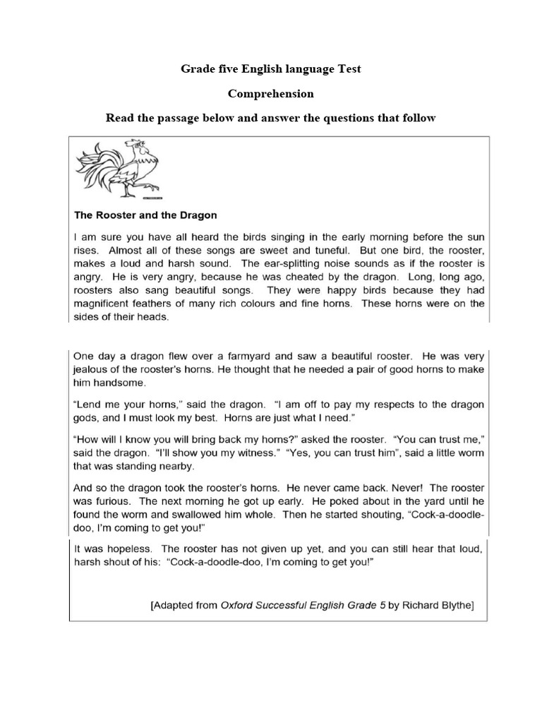 Grade Five 2nd Assessment 2023 | PDF | Adjective | Linguistic Typology