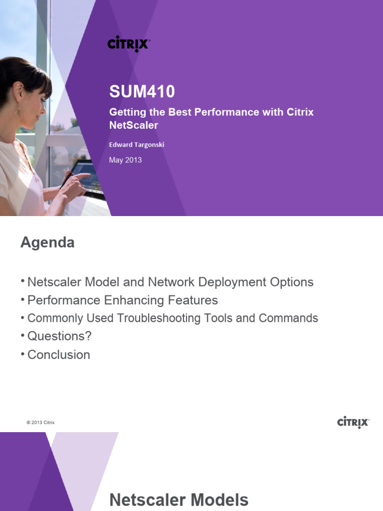 SUM410-Getting The Best Performance With Citrix NetScaler | PDF | Transmission Control Protocol ...