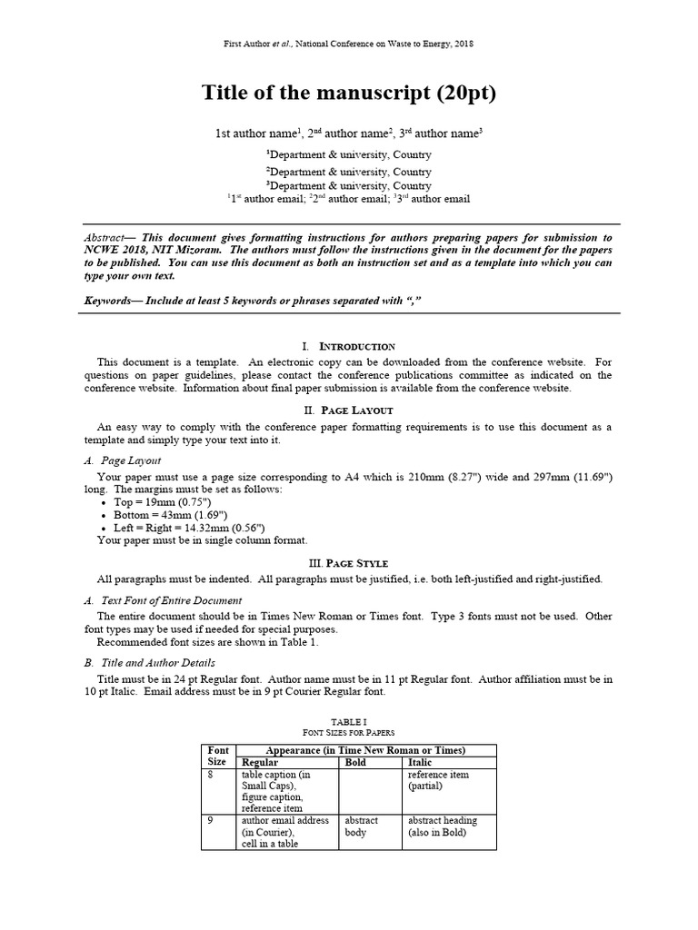 Full Paper Template - NCWE 2018 | PDF | Paragraph | Text
