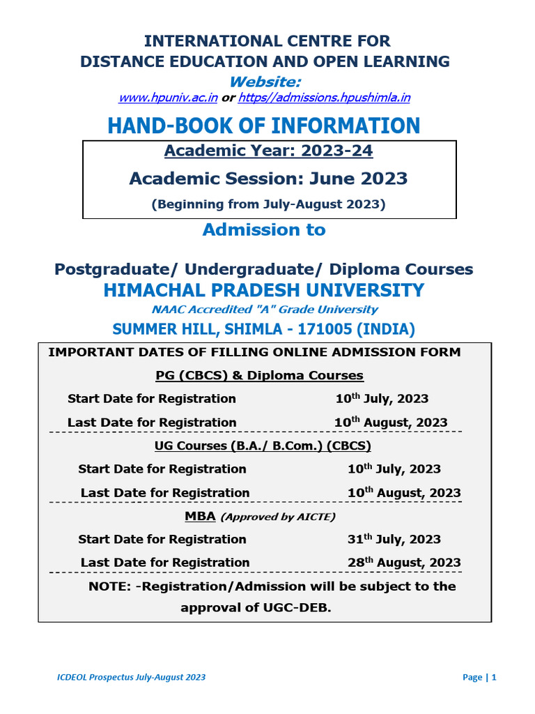 Common Prospectus 2023-24 | PDF