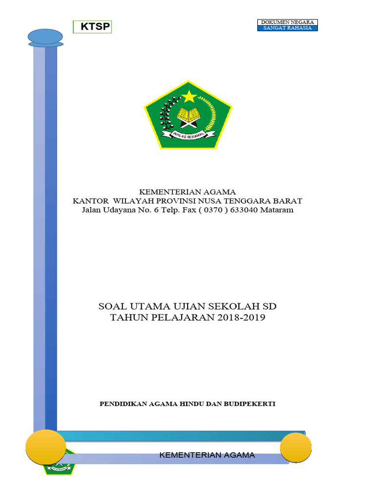 Lembar Soal UTAMA 2019 | PDF