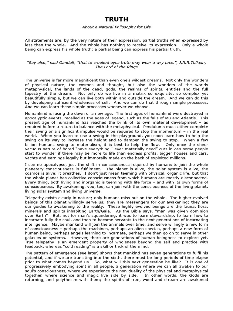 Truth | PDF | Self | Creator Deity