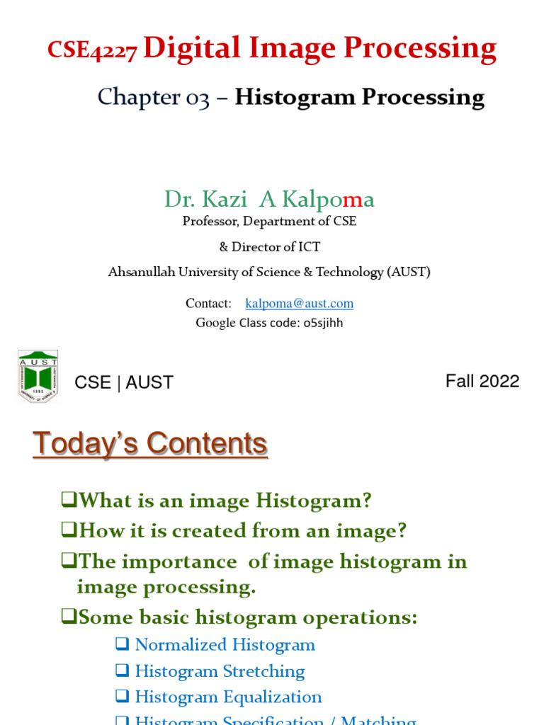 3.2. Histogram Processing | PDF | Multidimensional Signal Processing | Imaging