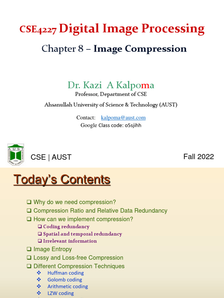 8.1. Image Compression | PDF | Data Compression | Dvd