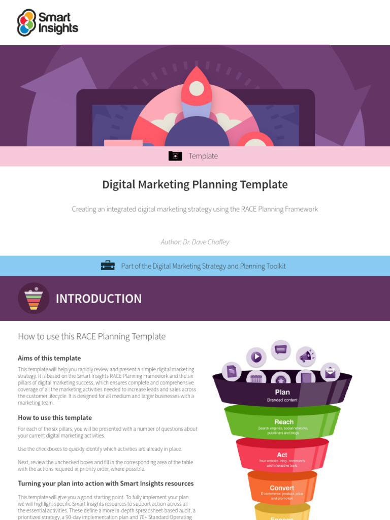 digital-marketing-planning-template-smart-insights | PDF | Digital Marketing | Customer Experience