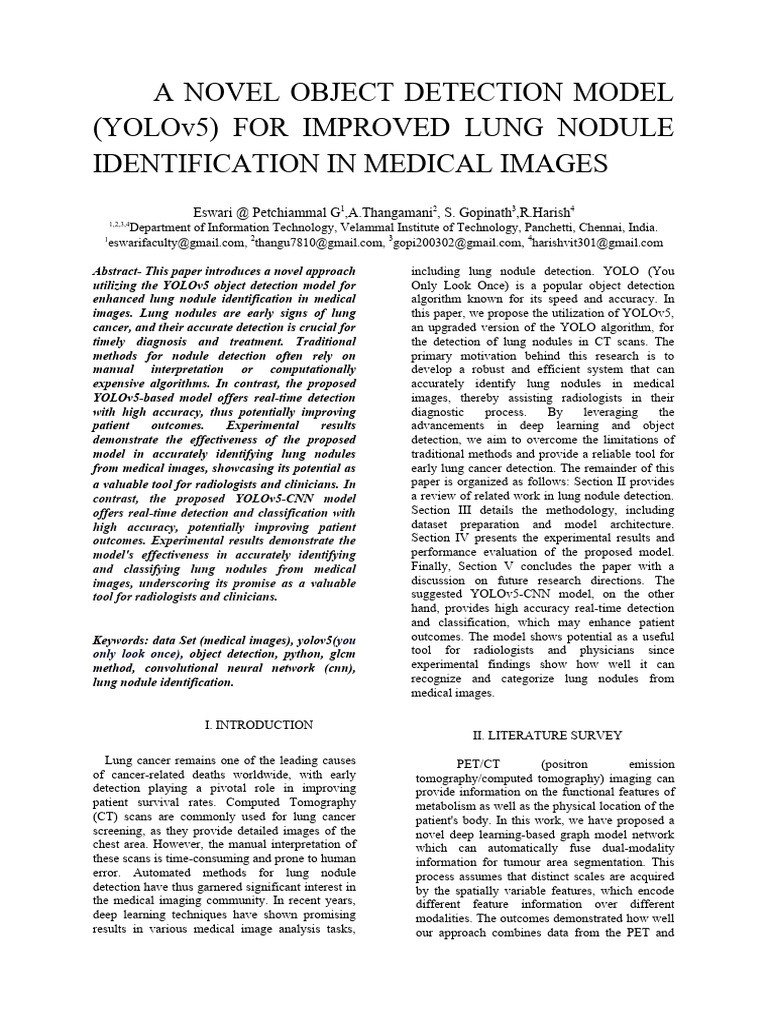 YOLOv5 for Lung Nodule Detection | PDF | Ct Scan | Medical Imaging