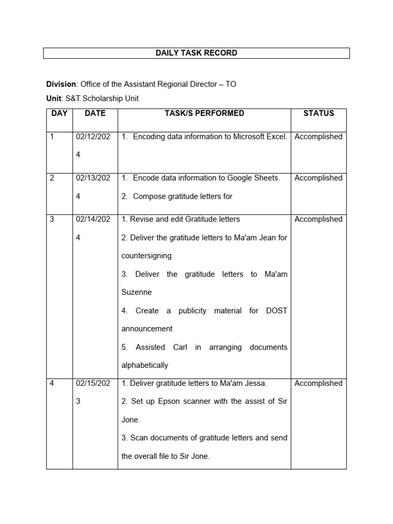 10-Daily-Task-Record | PDF | Image Scanner | Computing
