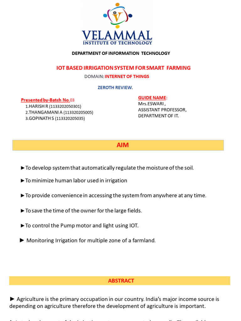 Smart Farming Miniproject Batch.3 | PDF | Agriculture | Irrigation