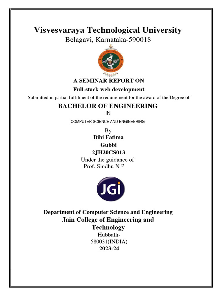 Seminar Report Final | PDF | Web Development | Databases