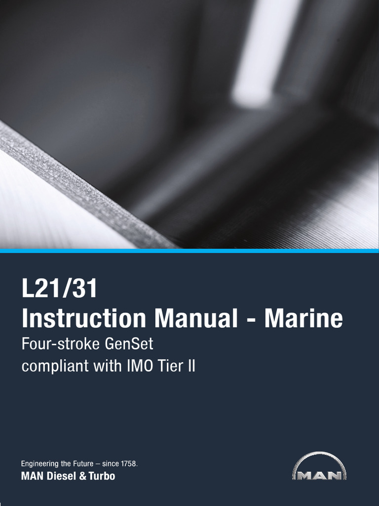 MAN L21/31 GenSet Operation Manual | PDF | Piston | Pump