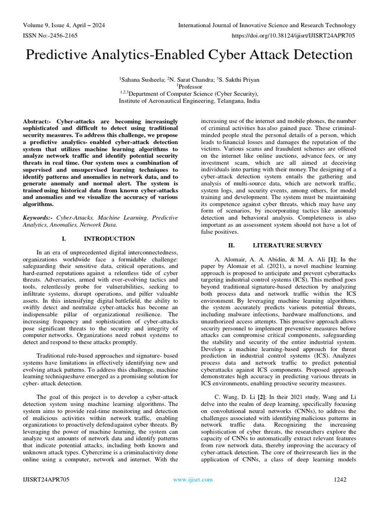 Predictive Analytics-Enabled Cyber Attack Detection | Download Free PDF | Machine Learning ...