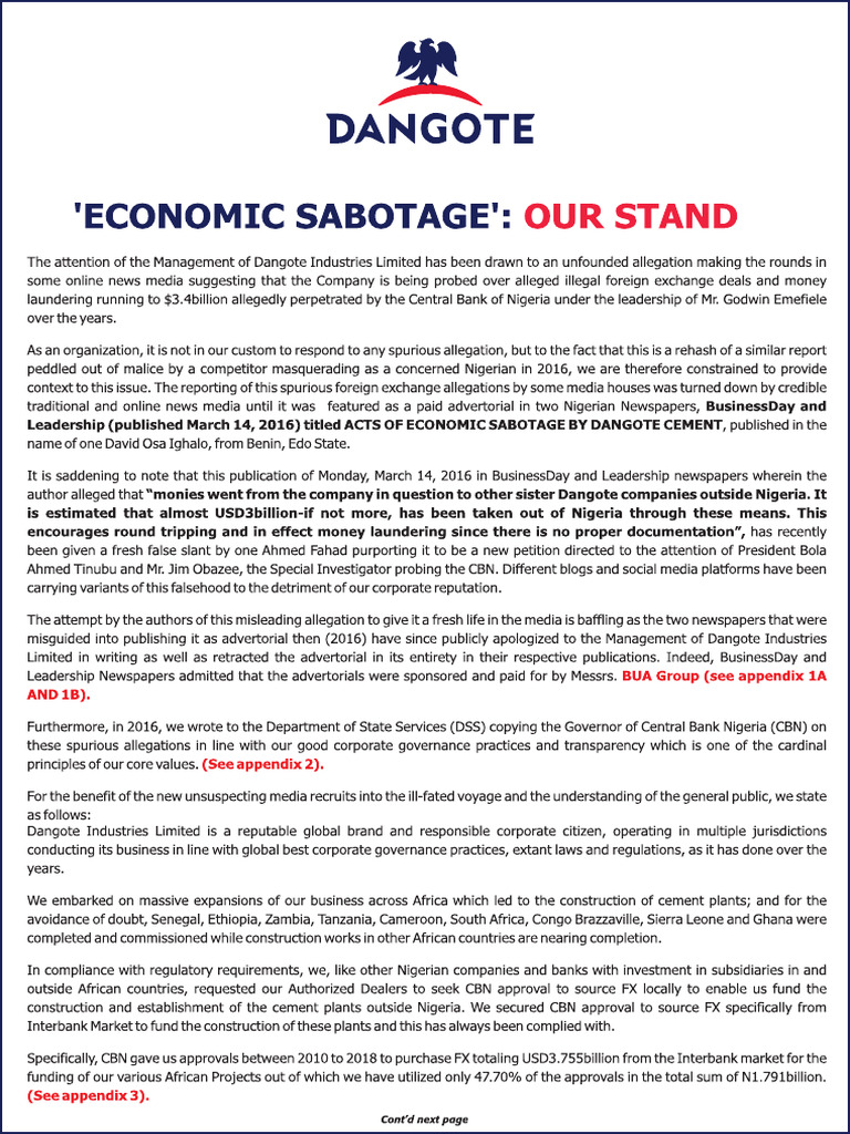Economic Sabotage Our Stand | PDF