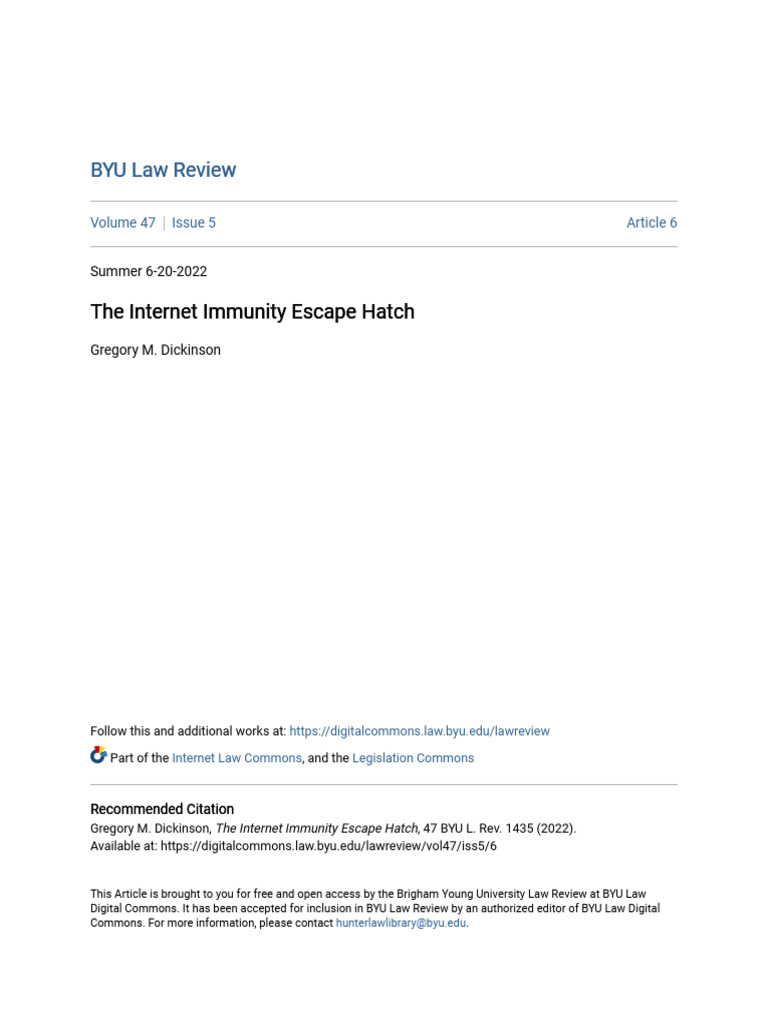 The Internet Immunity Escape Hatch | PDF | Censorship | Backpage
