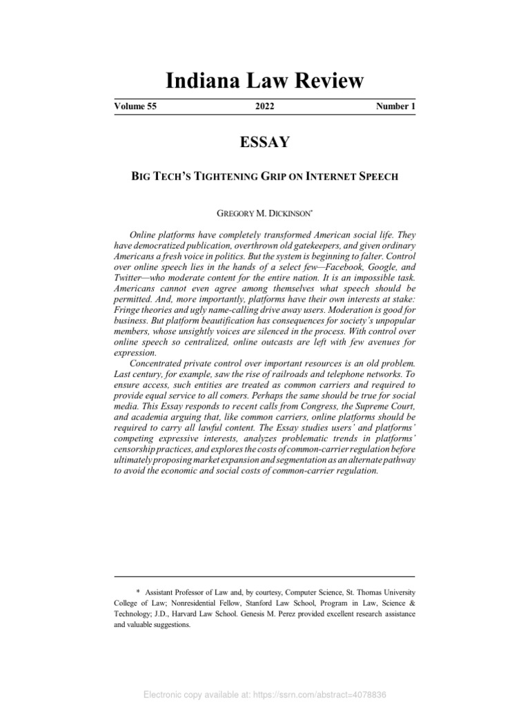 Big Tech and Internet Speech Control | PDF | Social Media | Popular ...