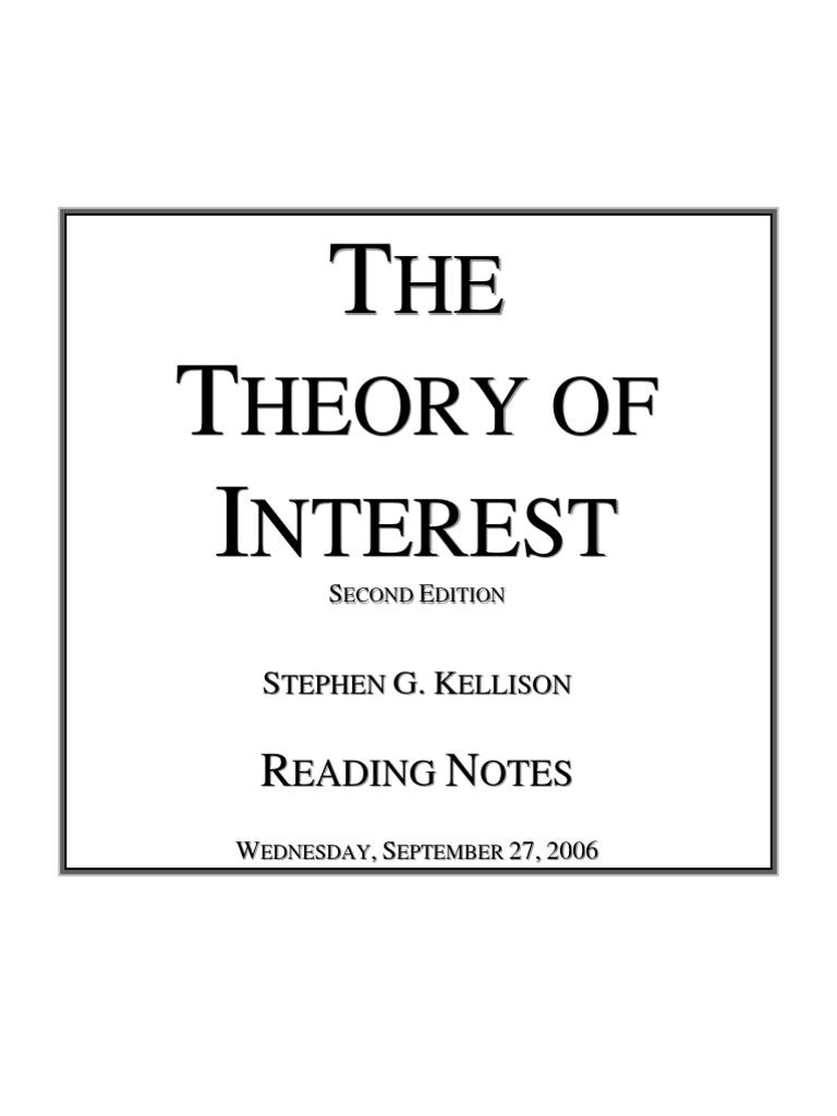 Interest Theory Reading Notes | PDF | Discounting | Interest
