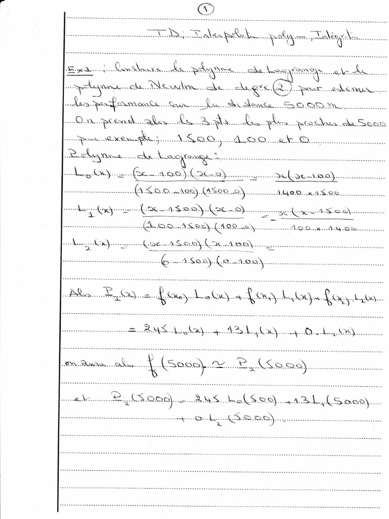 Correction TD Interpolation, Intégration | PDF