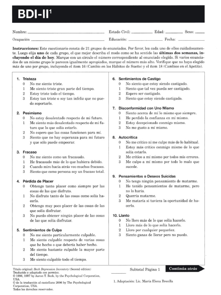 Bdi - Ii | PDF